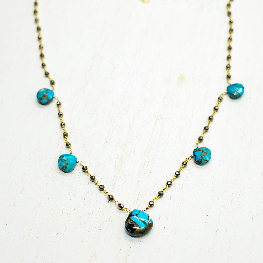 5 Stone Turquoise Waterfall Necklace – Susan Roberts Jewelry