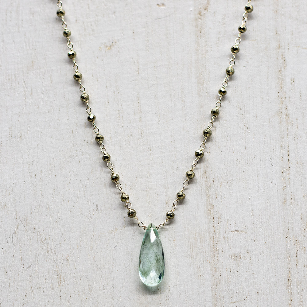 Aquamarine Teardrop Waterfall Silver Necklace – Susan Roberts Jewelry
